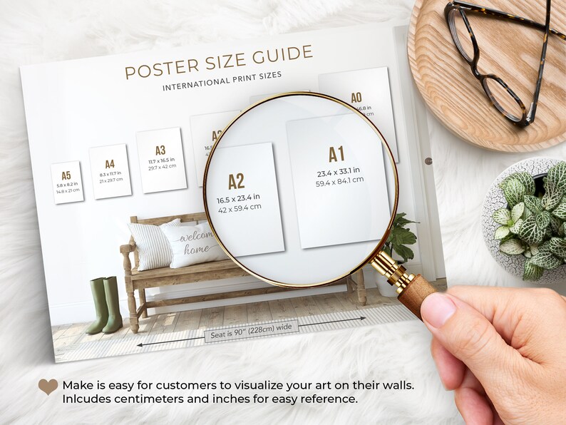 Wall Art Size Guide Frame Size Guide Comparison Chart - Etsy UK