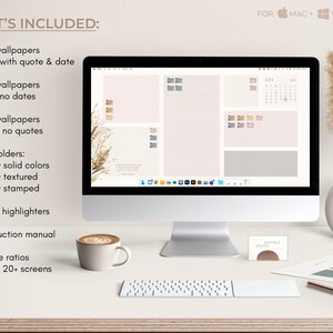 WILDFLOWERS Themed Desktop Organizer Wallpaper 2024 - 2025 With Folder ...