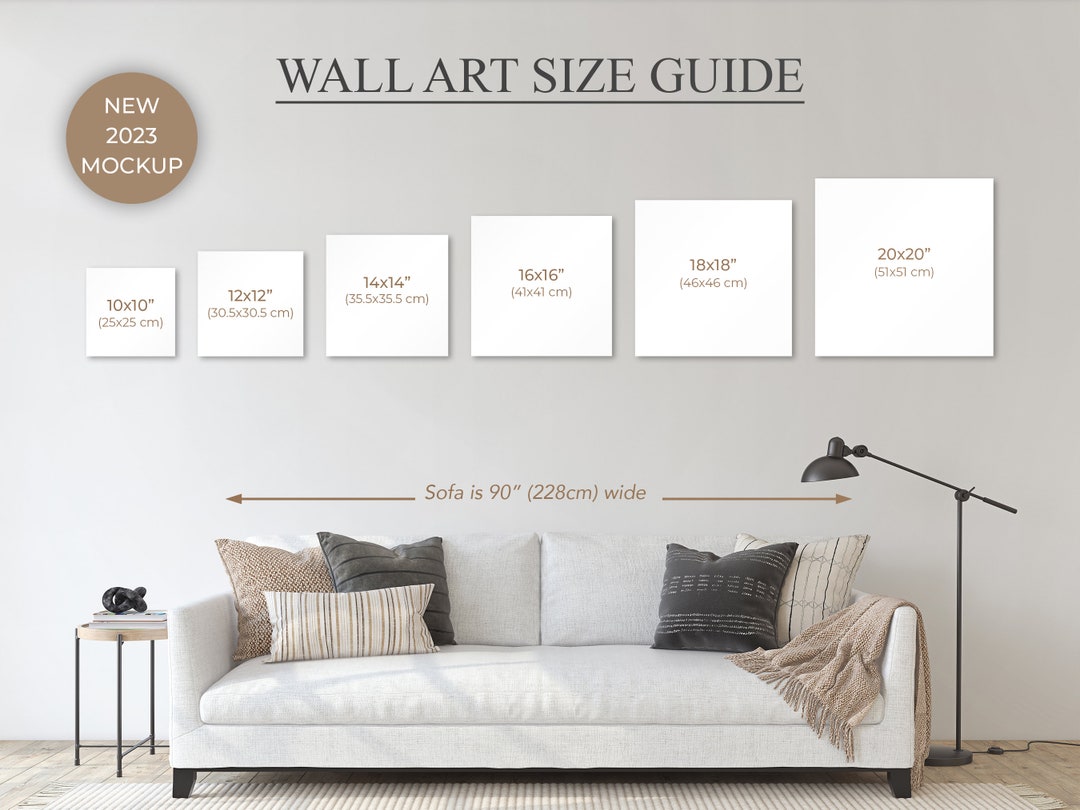 Square Frame Size Guide, Wall Art Size Guide, Comparison Chart, Poster ...