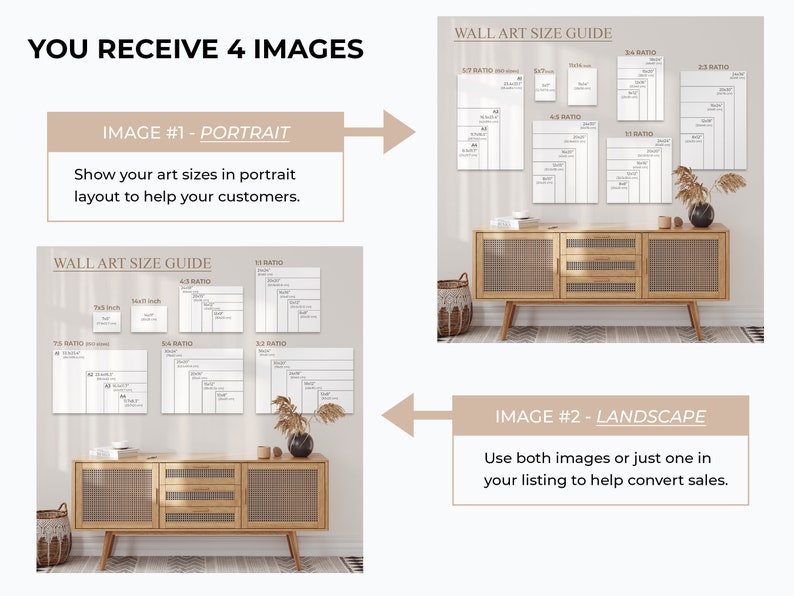 Frame Size Guide Wall Art Size Guide Comparison Chart - Etsy