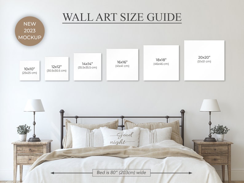 Square Frame Size Guide Wall Art Size Guide Comparison - Etsy