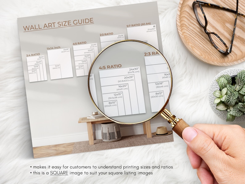 Wall Art Size Guide Frame Size Guide Comparison Chart - Etsy