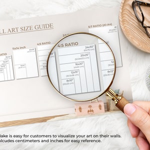 Nursery Frame Size Guide, Wall Art Size Guide, Comparison Chart, Poster ...