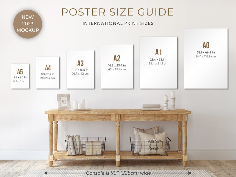 Wall Art Size Guide Frame Size Guide Comparison Chart - Etsy
