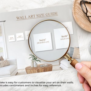 Square Frame Size Guide, Wall Art Size Guide, Comparison Chart, Poster ...