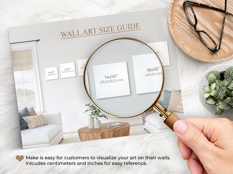 Square Frame Size Guide Wall Art Size Guide Comparison - Etsy