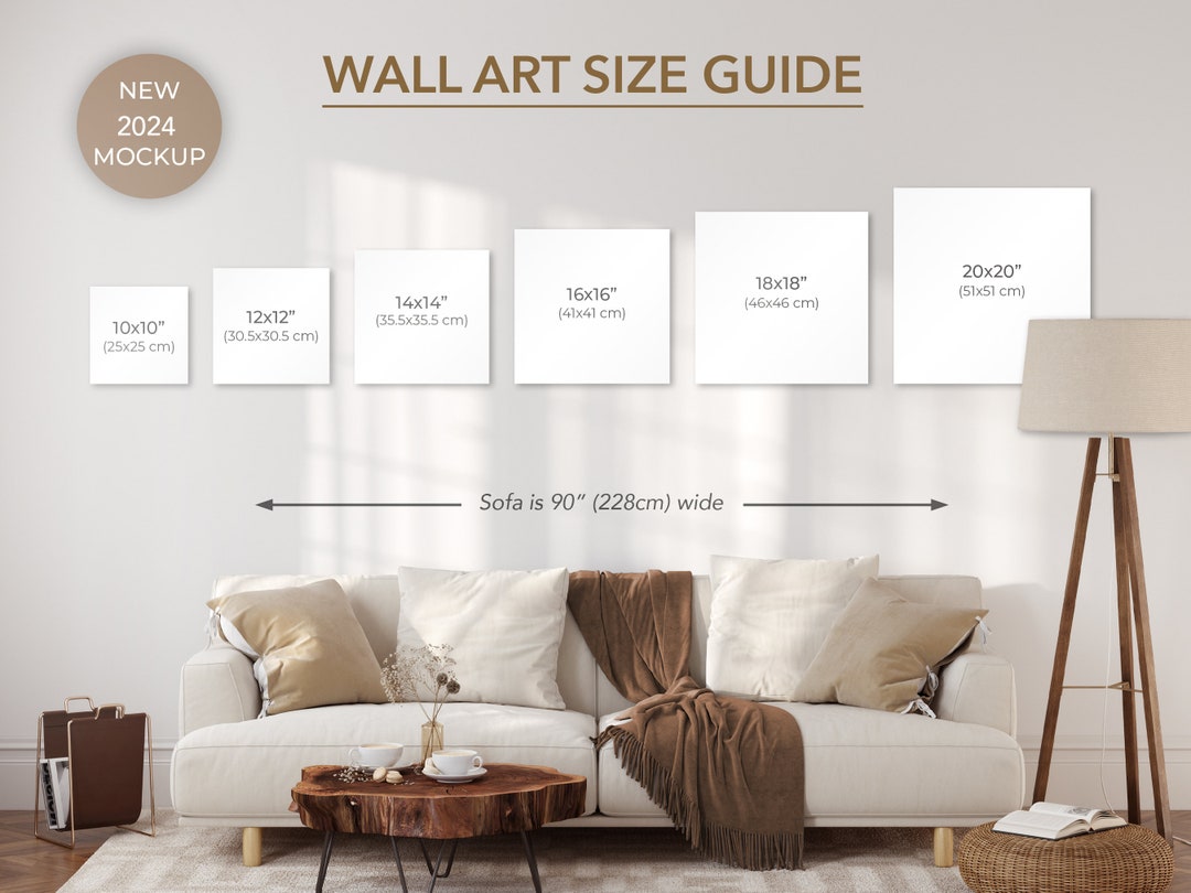 Square Frame Size Guide, Wall Art Size Guide, Comparison Chart, Poster ...