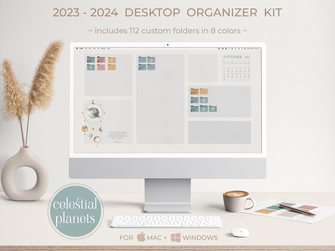 CELESTIAL PLANET Desktop Organizer Wallpaper 2023 - 2024 With Folder ...