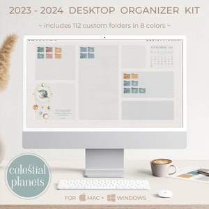 CELESTIAL PLANET Desktop Organizer Wallpaper 2023 - 2024 With Folder ...