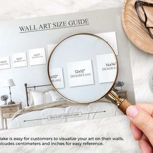 Square Frame Size Guide, Wall Art Size Guide, Comparison Chart, Poster ...