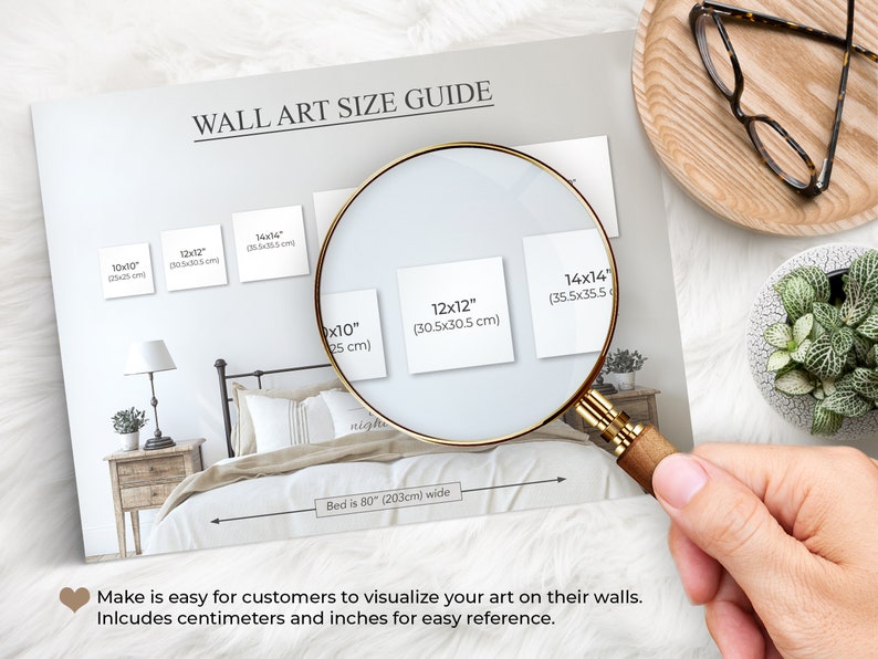 Square Frame Size Guide Wall Art Size Guide Comparison - Etsy