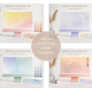 PASTEL CLOUDS Desktop Wallpaper Organizer With Folder Icons, Laptop ...