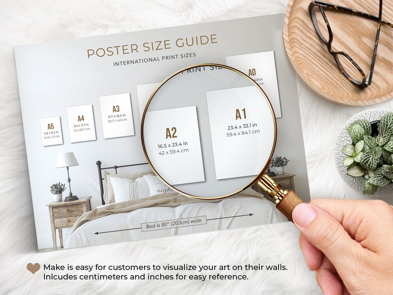 Wall Art Size Guide Frame Size Guide Comparison Chart - Etsy
