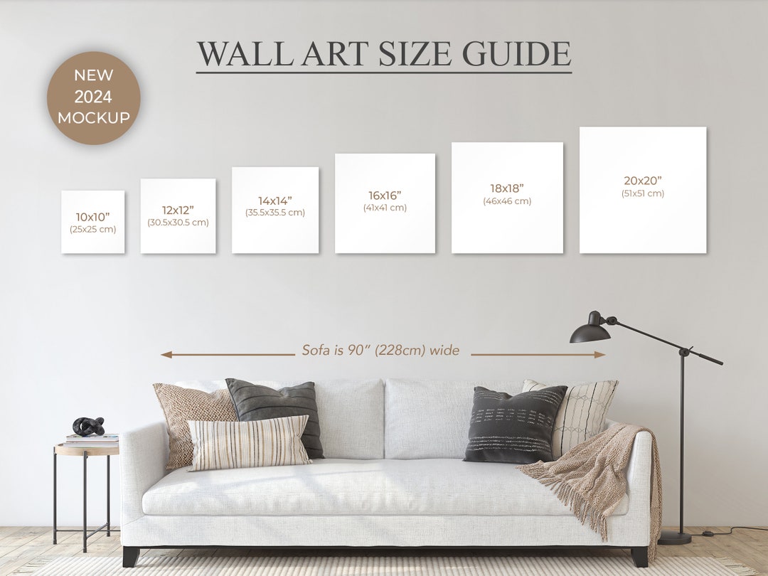Square Frame Size Guide, Wall Art Size Guide, Comparison Chart, Poster ...