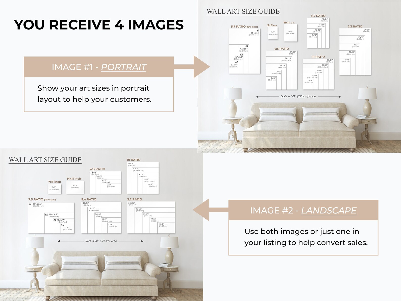 Frame Size Guide, Wall Art Size Guide, Comparison Chart, Poster Size ...