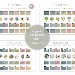 WILDFLOWERS Desktop Icons, MacBook Wallpaper Icons, Mac Folder Icons ...