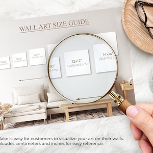Square Frame Size Guide, Wall Art Size Guide, Comparison Chart, Poster ...