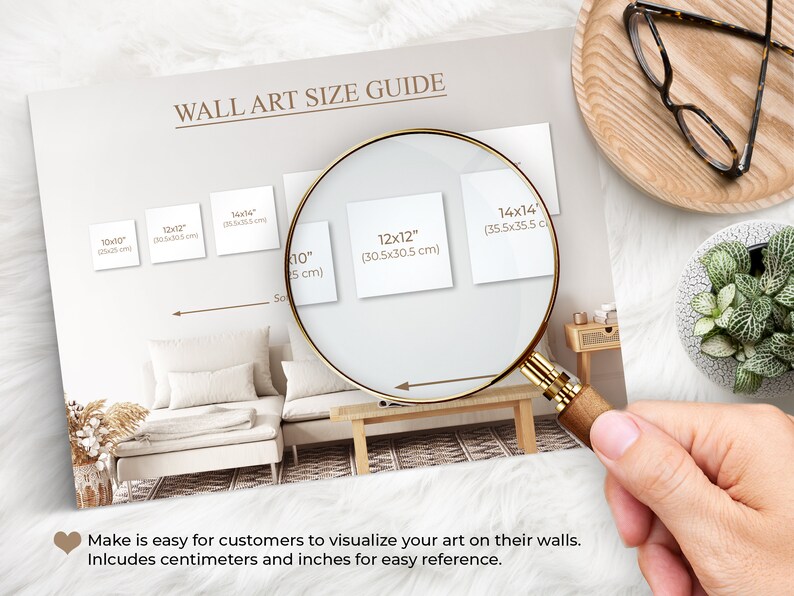 Square Frame Size Guide Wall Art Size Guide Comparison - Etsy