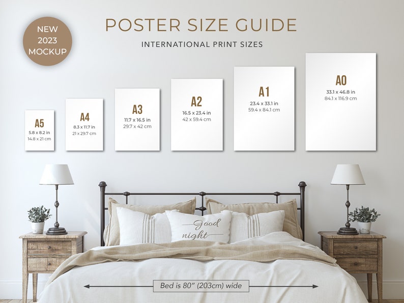 Wall Art Size Guide Frame Size Guide Comparison Chart Etsy