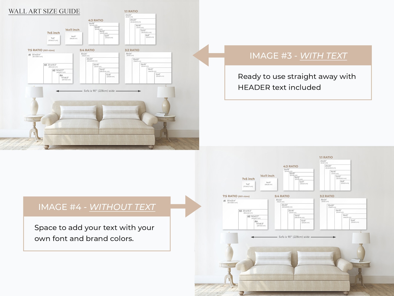 Frame Size Guide, Wall Art Size Guide, Comparison Chart, Poster Size ...