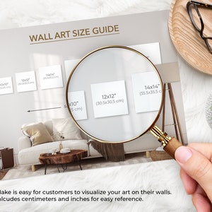 Square Frame Size Guide, Wall Art Size Guide, Comparison Chart, Poster ...