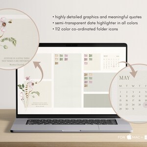WILDFLOWERS Themed Desktop Organizer Wallpaper 2024 - 2025 With Folder ...