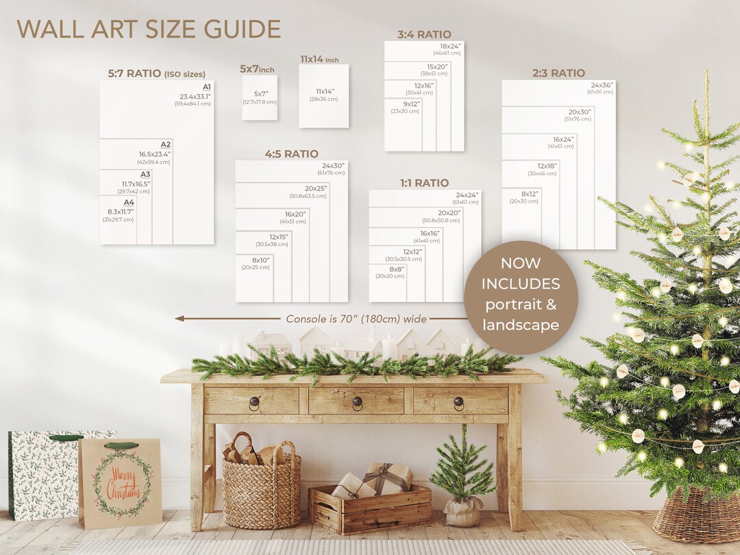 Wall Art Size Guide Ratio Comparison Chart, Poster Size Chart, Canvas ...