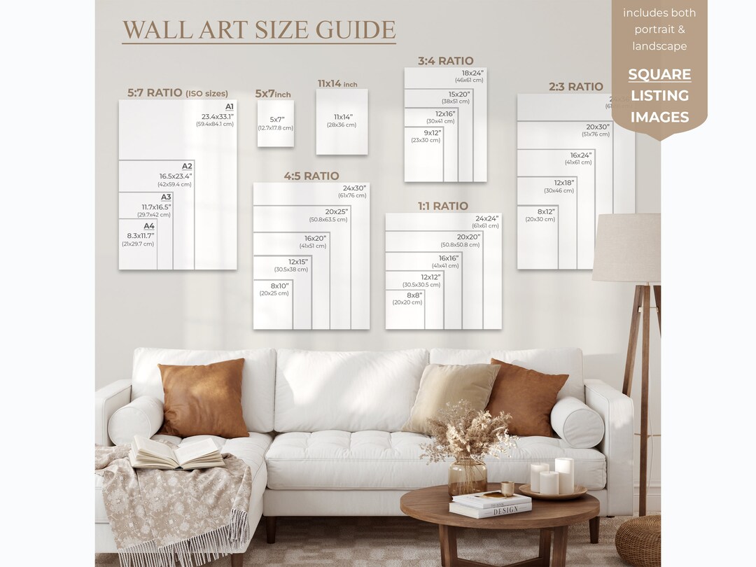 Frame Size Guide, Wall Art Size Guide, Comparison Chart, Poster Size ...