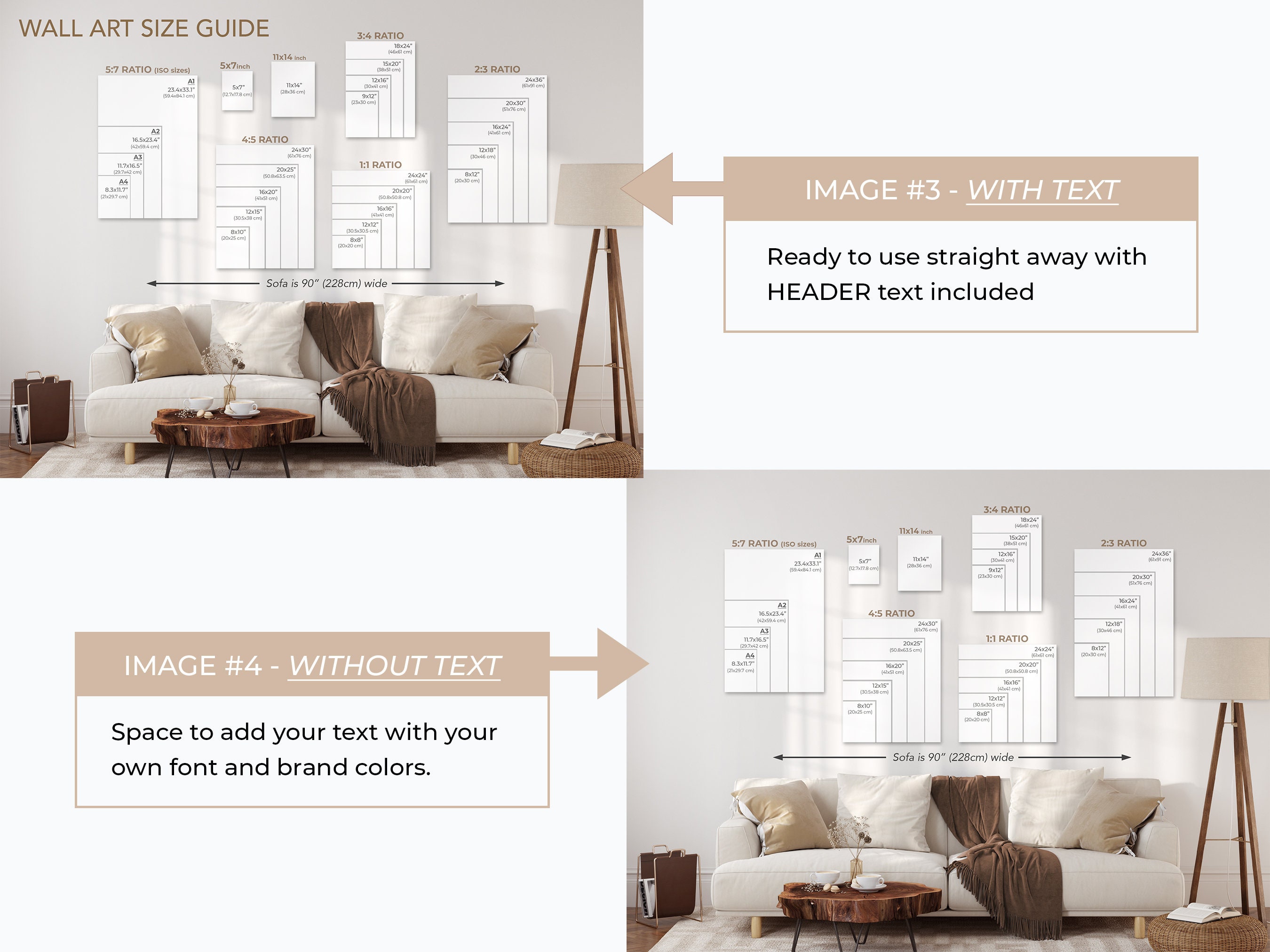 Frame Size Guide Wall Art Size Guide Comparison Chart - Etsy Ireland