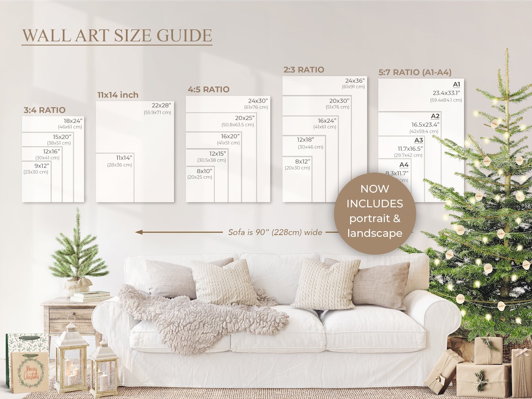 Wall Art Size Guide Ratio Comparison Chart, Poster Size Chart, Canvas ...