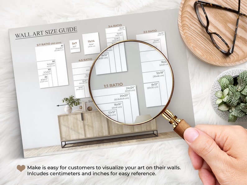 Frame Size Guide Wall Art Size Guide Comparison Chart - Etsy