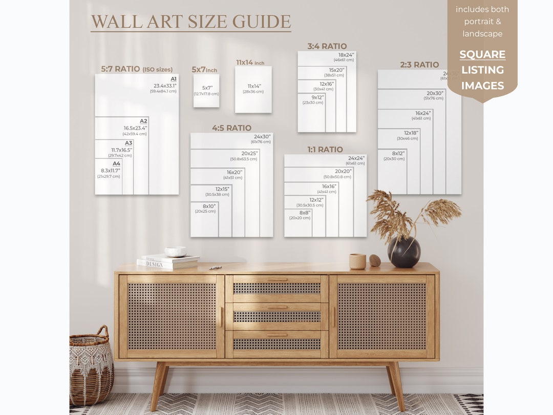 Frame Size Guide, Wall Art Size Guide, Comparison Chart, Poster Size ...