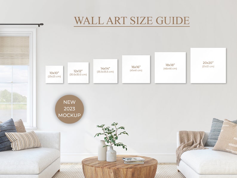 Square Frame Size Guide Wall Art Size Guide Comparison - Etsy