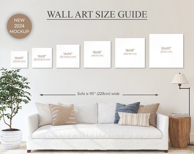 Square Frame Size Guide, Wall Art Size Guide, Comparison Chart, Poster ...