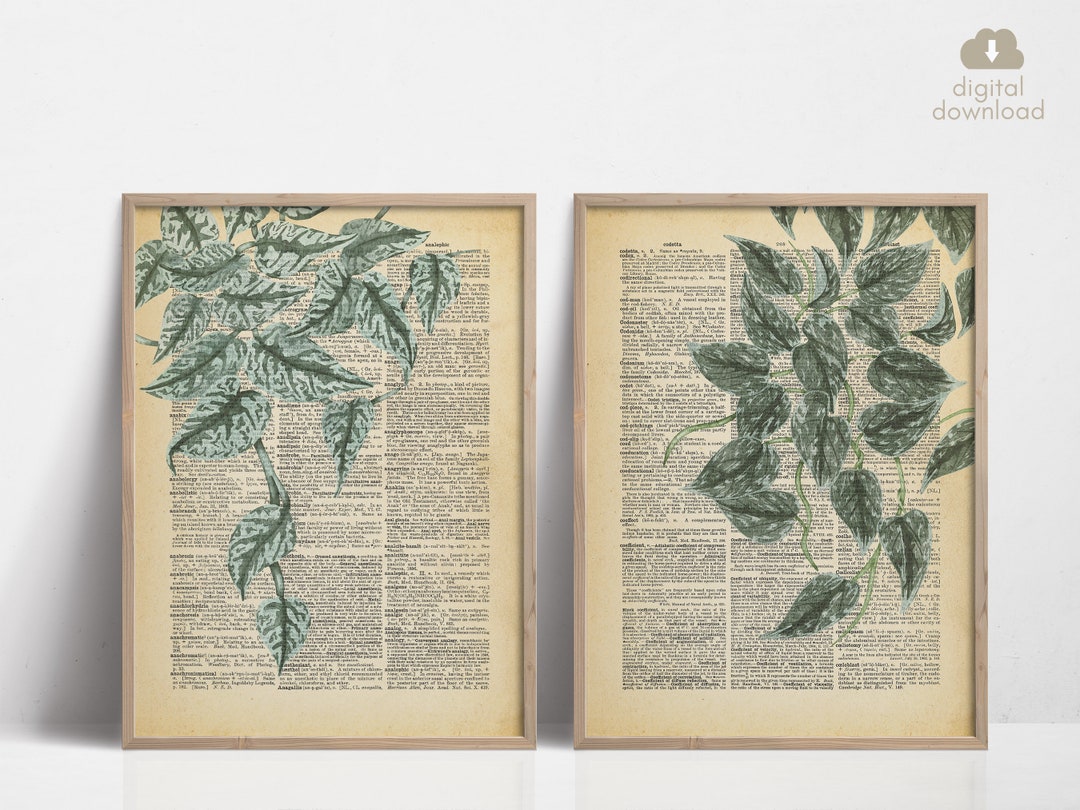 Dictionary Prints Plant Themed, Dictionary Page Art, Dictionary Art ...