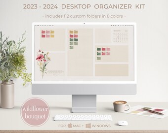 TROPICAL Themed Desktop Organizer Wallpaper 2023 2024 With Folder Icons ...