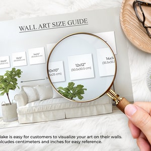 Square Frame Size Guide, Wall Art Size Guide, Comparison Chart, Poster ...