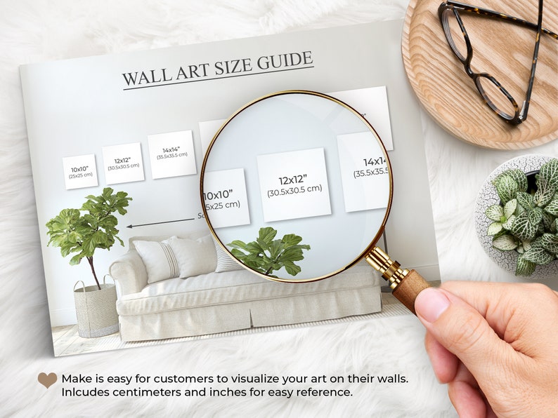 Square Frame Size Guide Wall Art Size Guide Comparison - Etsy