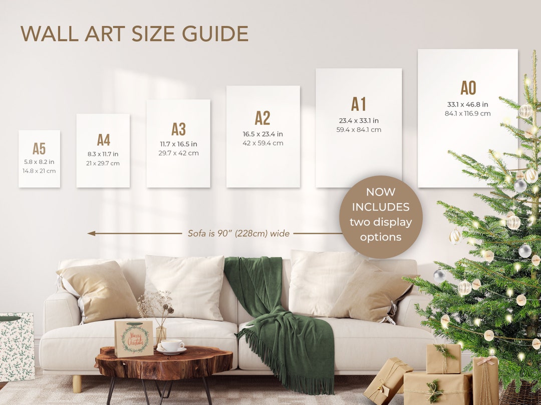 Wall Art Size Guide Ratio Comparison Chart, Poster Size Chart, Canvas ...