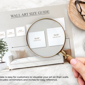 Square Frame Size Guide, Wall Art Size Guide, Comparison Chart, Poster ...