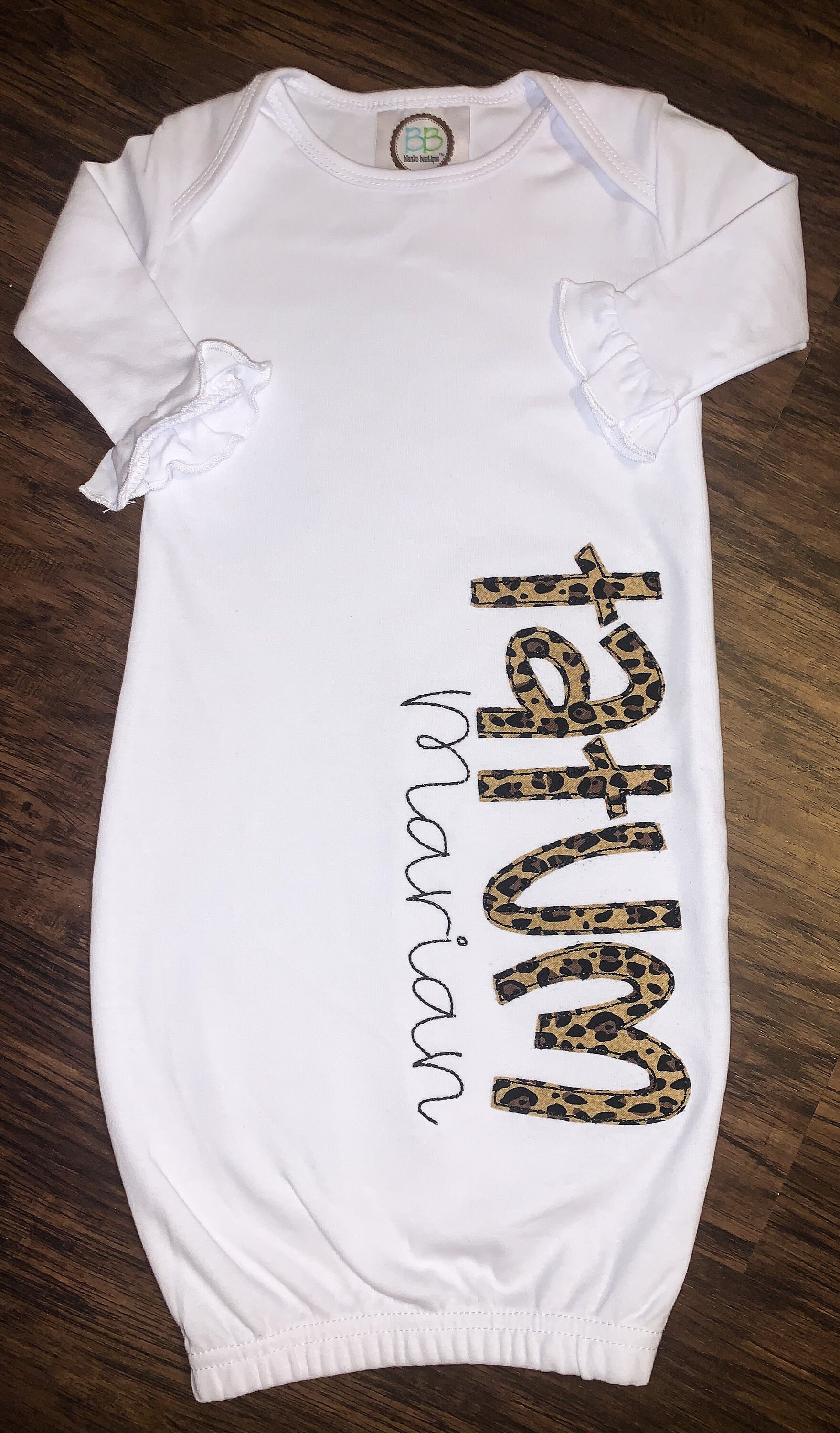 Personalized Leopard Print Baby Gown - Etsy UK