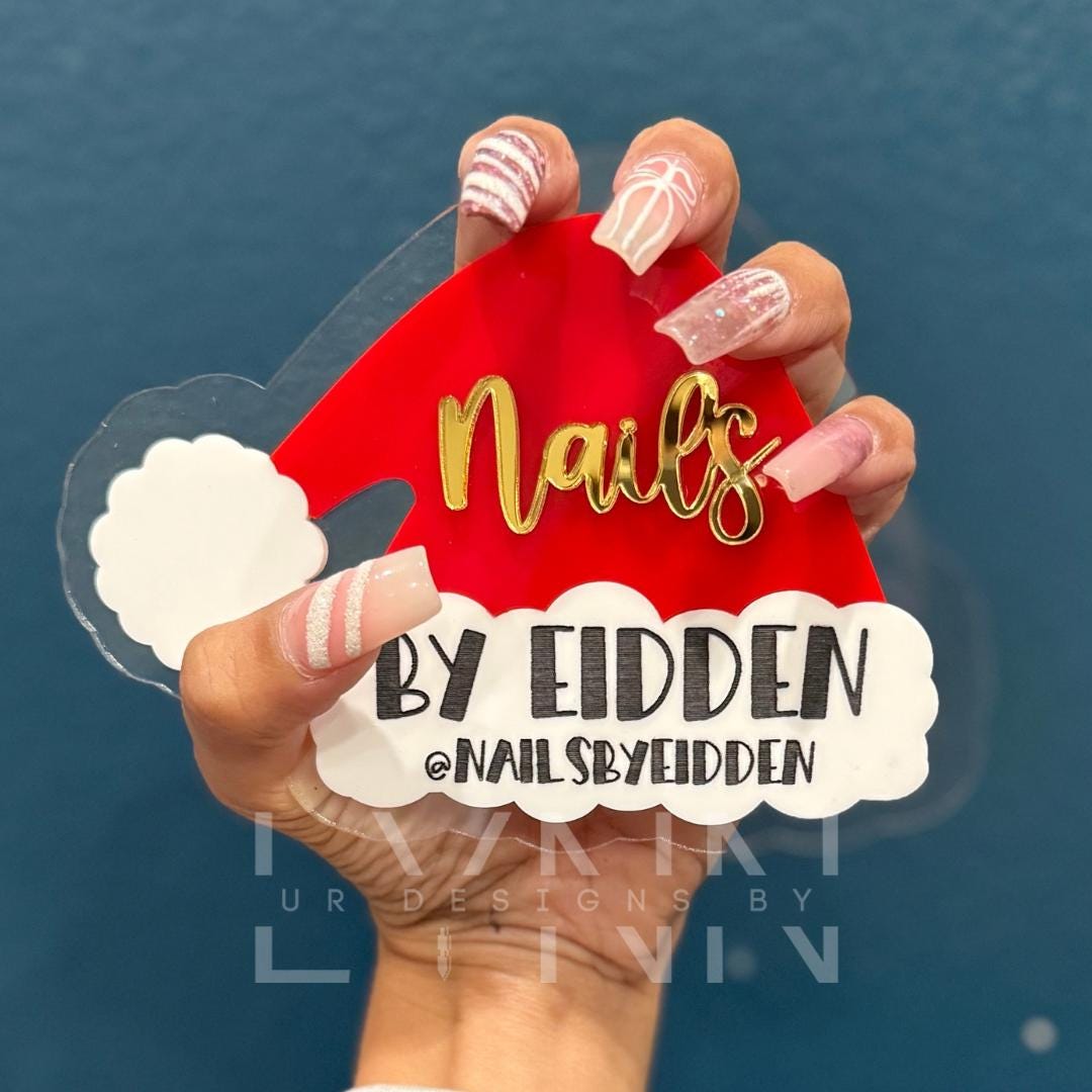 Christmas Nail Photo Prop Nail Technician Santa Hat Nailfie Nail ...