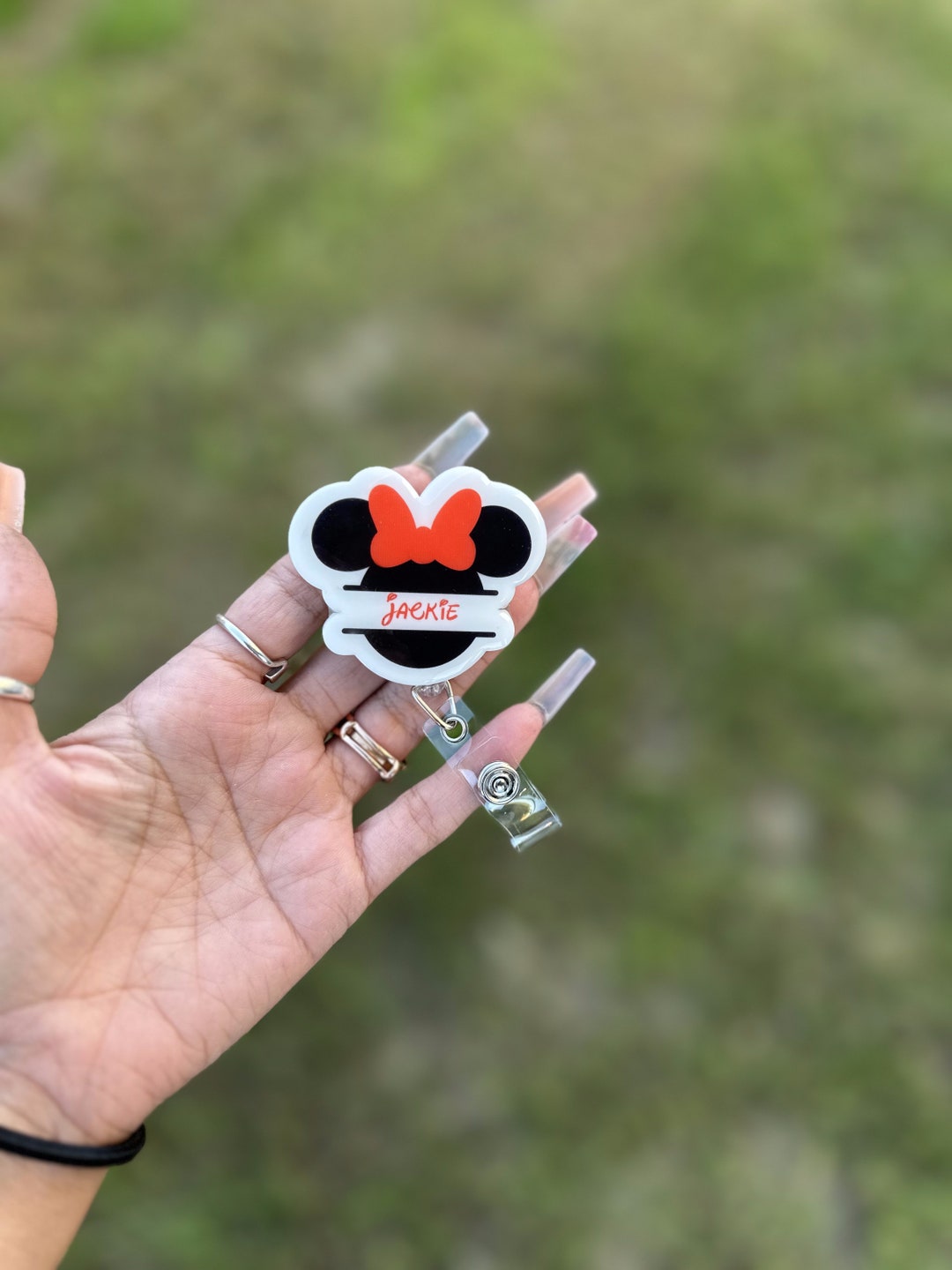 Minnie Mouse Inspired Badge Reel | Minnie Badge Reel | Minnie Mouse ...