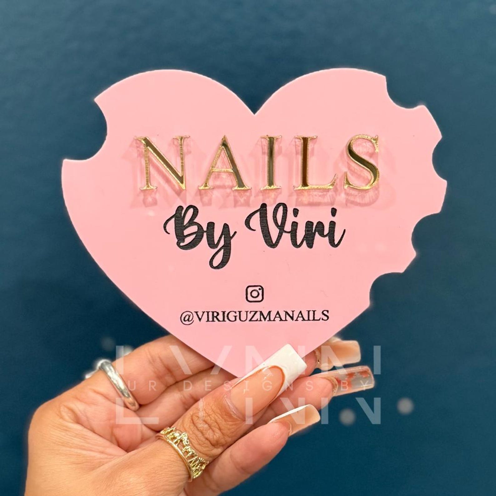 Heart Nail Photo Prop | Nail Technician | Acrylic Nailfie | Heart ...