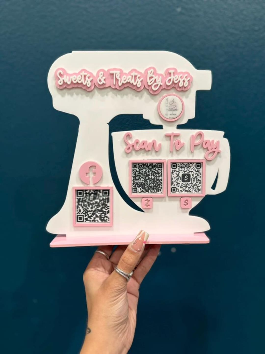 Cake Baker Sign | Treat Maker Scan to Pay Sign | Mixer Pay to Scan ...