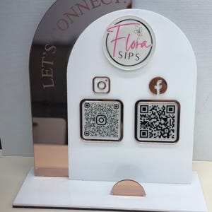 QR Code Display Sign Acrylic | Multi QR Code Business Social Media Sign ...