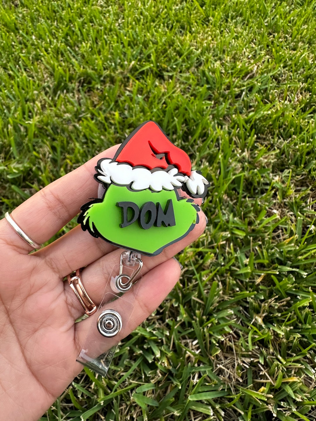 Grinch Inspired Badge Reel | Grinch Inspired Badge Reel With Name ...