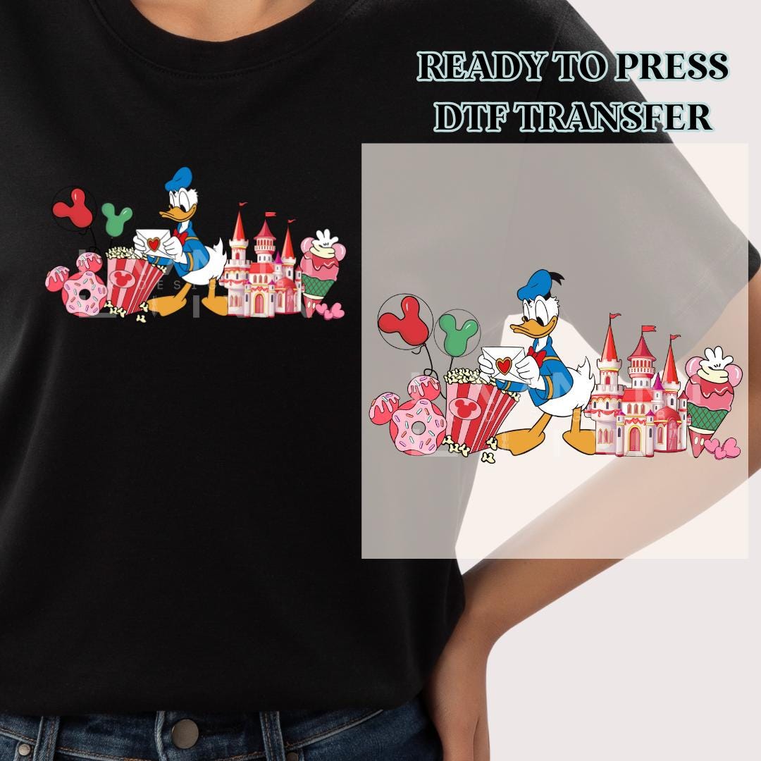 Donald Duck Disney Castle Inspired DTF Print Donald Duck Disney ...