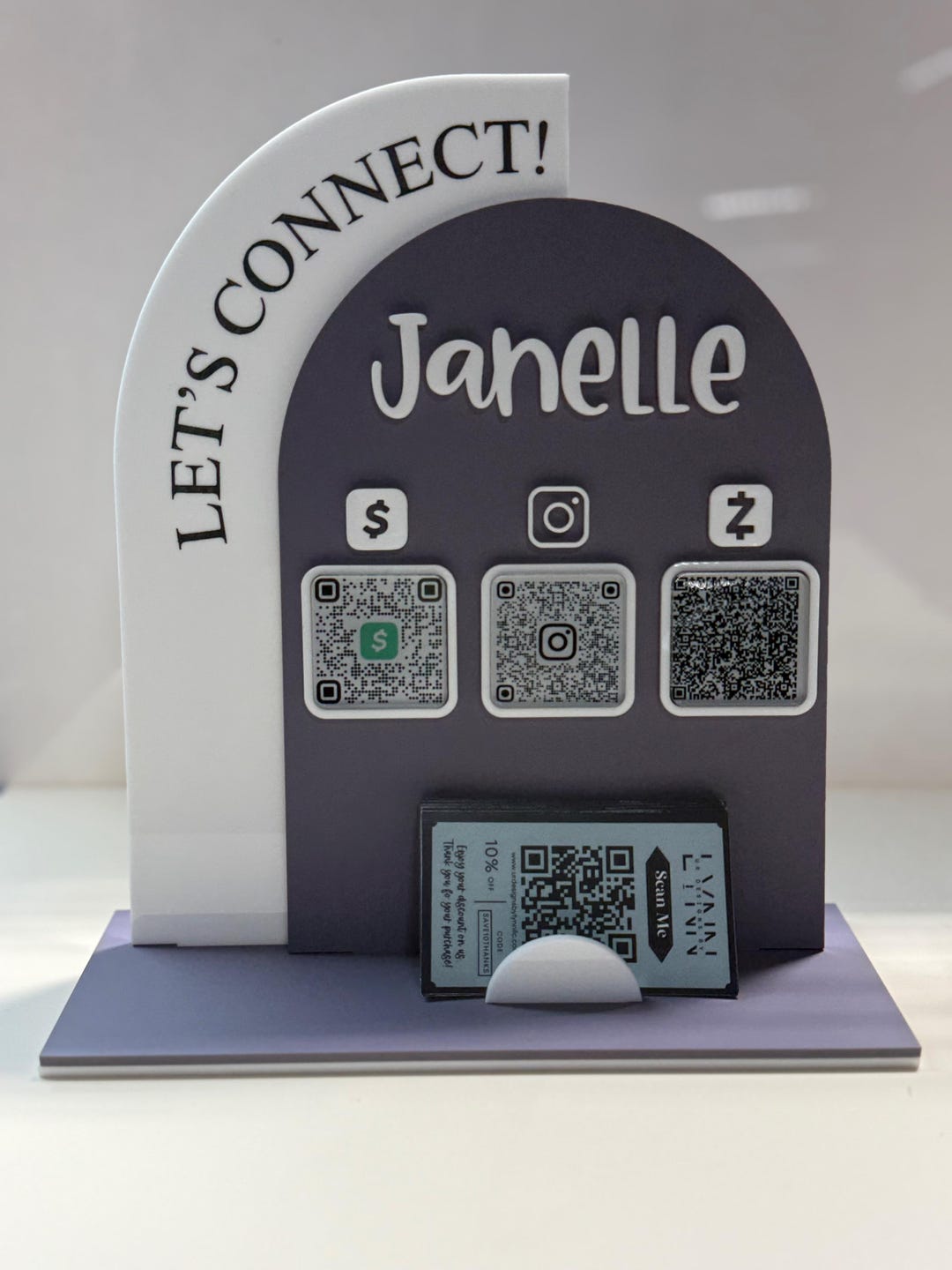 QR Code Display Sign Acrylic | Multi QR Code Business Social Media Sign ...