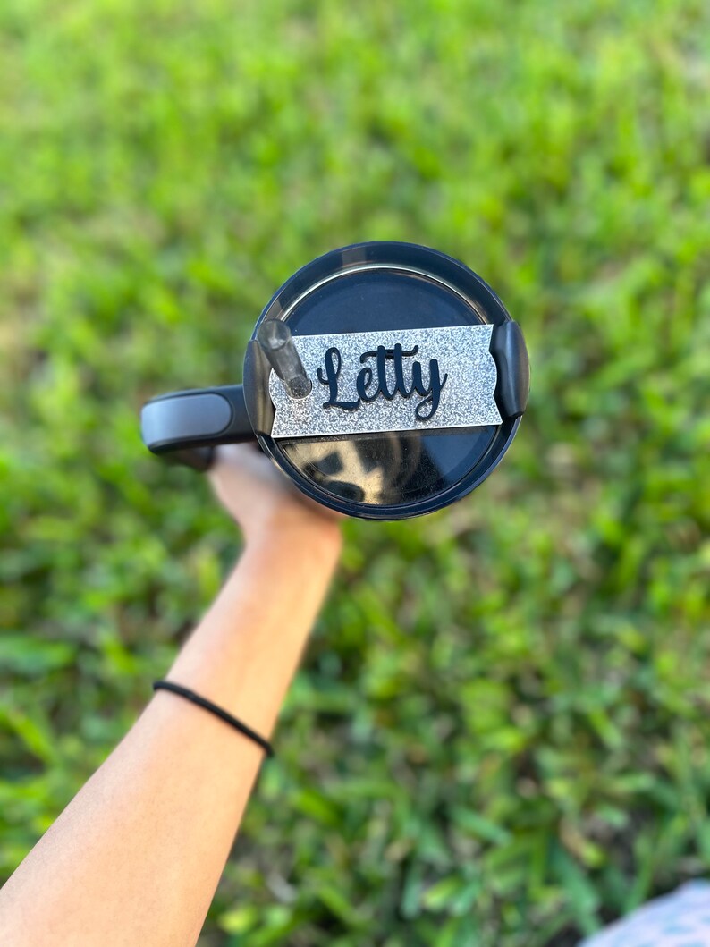 Glitter Stanley Name Plate | Glitter Tumbler Name Plate | Stanley Name ...